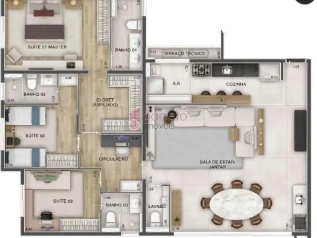 Apartamento para Venda em Jundiaí/SP Jardim Ermida I 3 Quartos