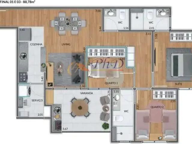 Apartamento para Venda em Jundiaí/SP Parque da Represa 3 Quartos