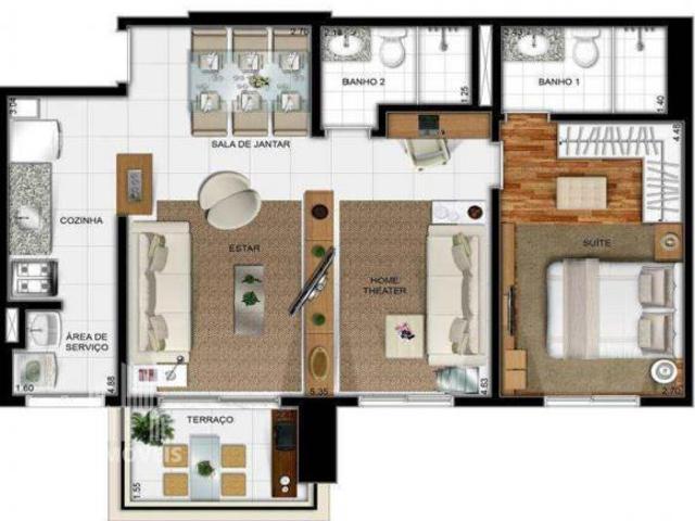 Apartamento para venda em Jardim Tupanci de 68.00m² com 2 Quartos, 1 Suite e 1 Garagem