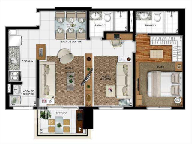 Apartamento para venda em Jardim Tupanci em Barueri São Paulo de 68.00m² com 2 Quartos, 1 Suíte e 1 Garagem