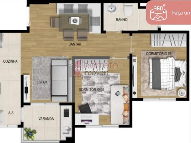 Apartamento para venda em Jardim Carolina em Jundiaí São Paulo de 53.00m² com 2 Quartos e 1 Garagem