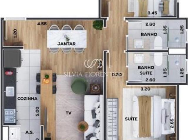Apartamento para venda em Jardim Das Nações de 75.00m² com 2 Quartos, 1 Suite e 1 Garagem