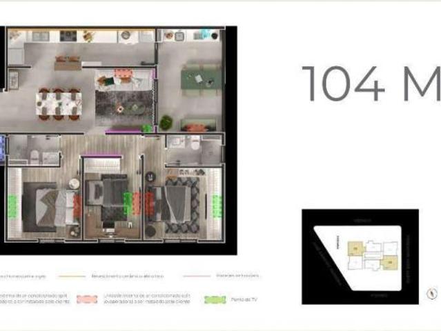 Apartamento para venda em Jardim Firenze de 67.00m² com 2 Quartos e 1 Suite