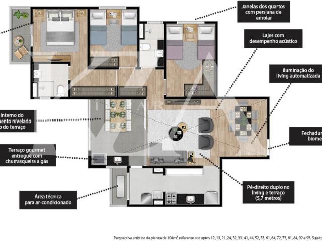 Apartamento para venda em Jardim Florestal em Jundiaí São Paulo de 97.21m² com 3 Quartos, 1 Suíte e 2 Garagens