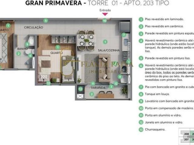 Apartamento para venda em Jardim Olhos D Água Ii de 48.00m² com 2 Quartos, 1 Suite e 1 Garagem