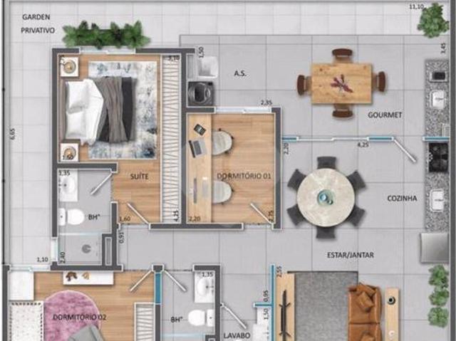 Apartamento para venda em Jardim Primavera de 86.00m² com 3 Quartos, 1 Suite e 2 Garagens