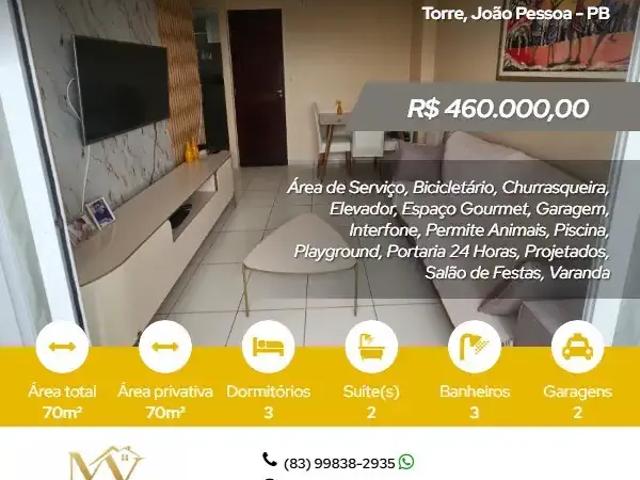 Apartamento para Venda em João Pessoa/PB Torre 3 Quartos