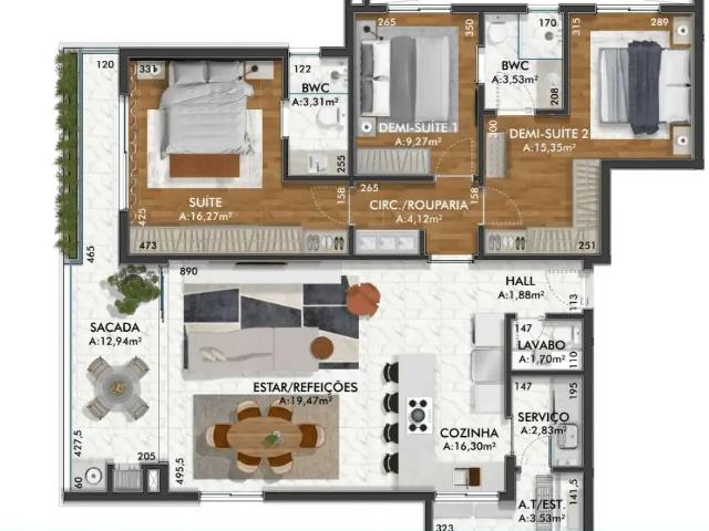 Apartamento para Venda em Joinville/SC América 5 Quartos