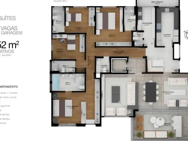 Apartamento para Venda em Joinville/SC Centro 4 Quartos