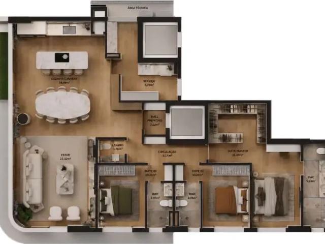 Apartamento para Venda em Joinville/SC Centro 3 Quartos