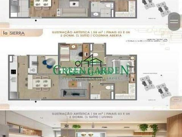 Apartamento para venda em LA SIERRA de 67.28m² com 2 Quartos, 1 Suite e 2 Garagens