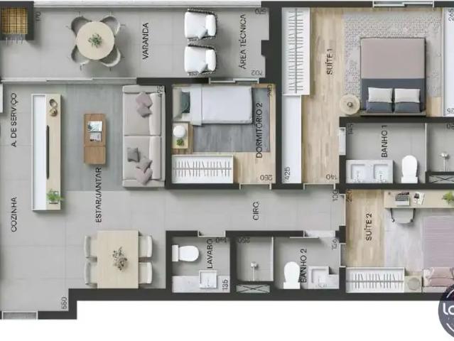 Apartamento para Venda em Londrina/PR Gleba Fazenda Palhano 3 Quartos