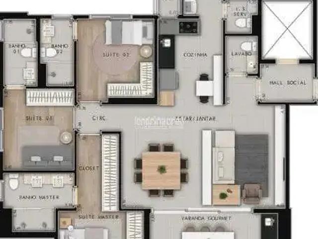 Apartamento para Venda em Londrina/PR Santa Rosa 3 Quartos
