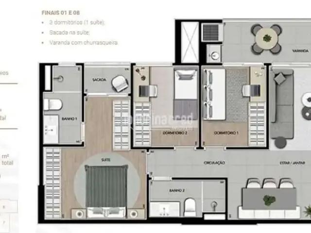 Apartamento para Venda em Londrina/PR Santa Rosa 3 Quartos