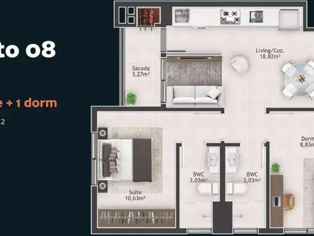 Apartamento para Venda em Palhoça/SC Passa Vinte 2 Quartos