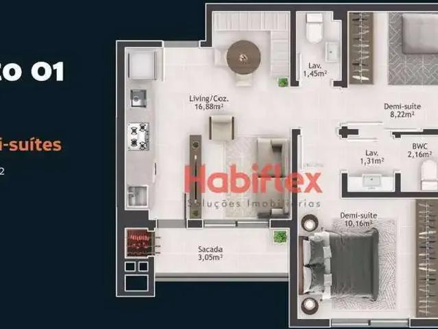 Apartamento para Venda em Palhoça/SC Passa Vinte 2 Quartos