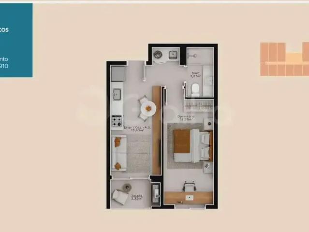 Apartamento para Venda em Palhoça/SC Pedra Branca 1 Quartos
