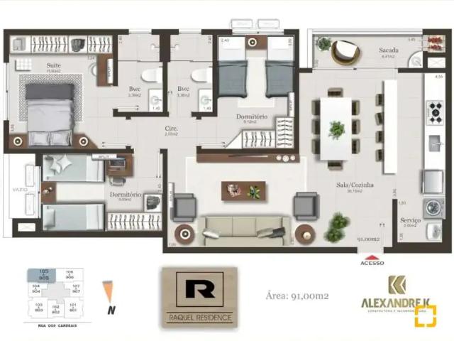 Apartamento para Venda em Palhoça/SC Pedra Branca 2 Quartos