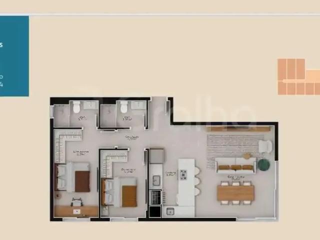 Apartamento para Venda em Palhoça/SC Pedra Branca 2 Quartos