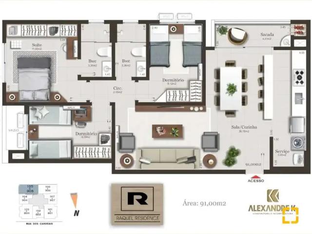 Apartamento para Venda em Palhoça/SC Pedra Branca 2 Quartos