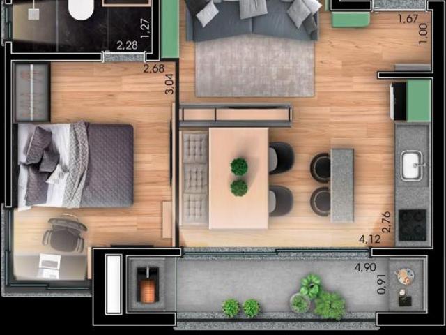 Apartamento para venda em Parque Da Hípica de 43.00m² com 1 Quarto e 1 Garagem