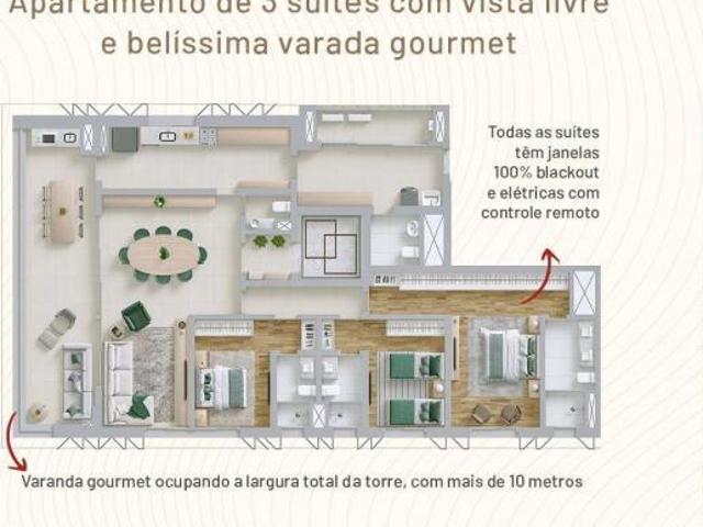 Apartamento para venda em Parque Morumbi de 184.00m² com 3 Quartos, 3 Suites e 3 Garagens