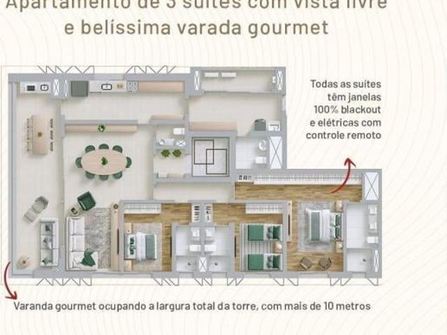 Apartamento para venda em Parque Morumbi de 184.00m² com 3 Quartos, 3 Suites e 3 Garagens