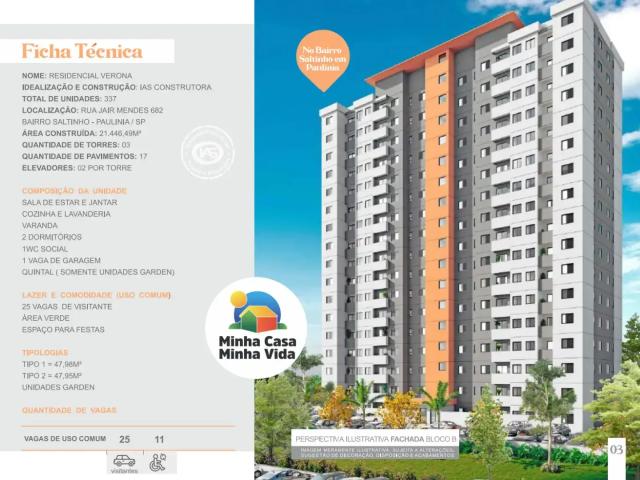 Apartamento para Venda em Paulínia/SP Centro 1 Quartos
