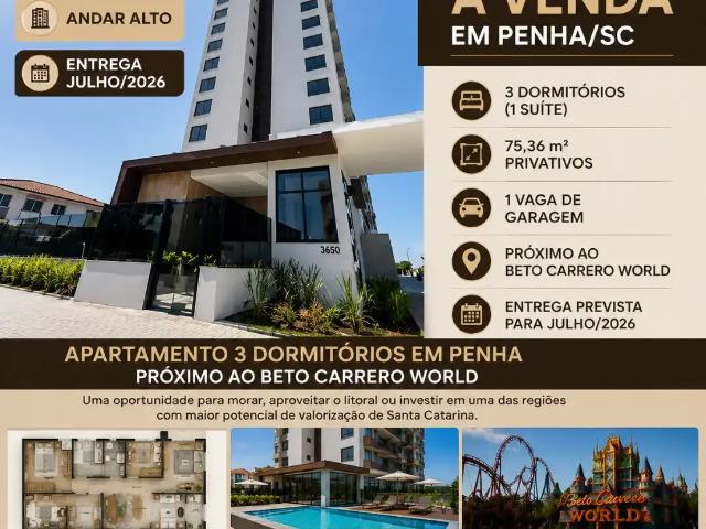 Apartamento para Venda em Penha/SC Praia de Armação do Itapocorói 3 Quartos