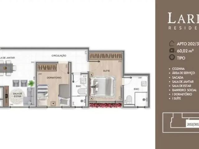 Apartamento para Venda em Pinhais/PR Estância Pinhais 2 Quartos