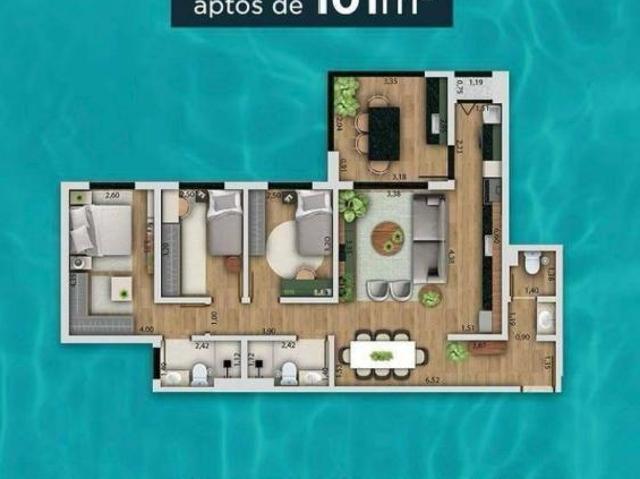 Apartamento para venda em Pleno Novo Engordadouro de 101.00m² com 3 Quartos, 1 Suite e 2 Garagens