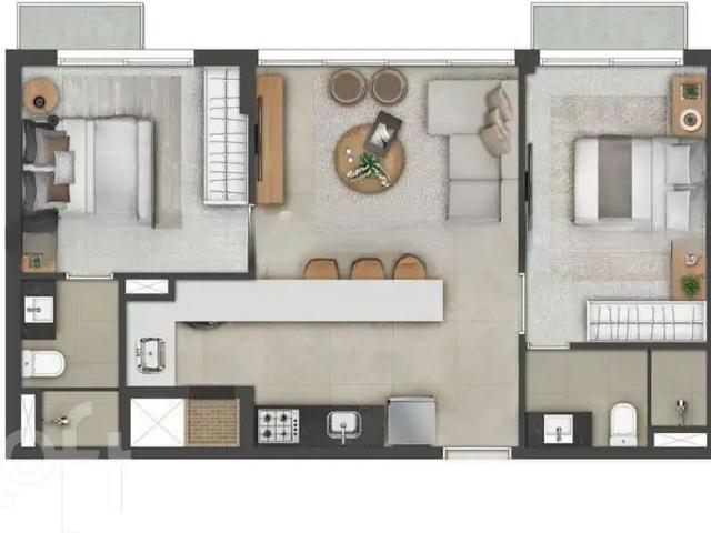 Apartamento para Venda em Porto Alegre/RS Cidade Baixa 2 Quartos