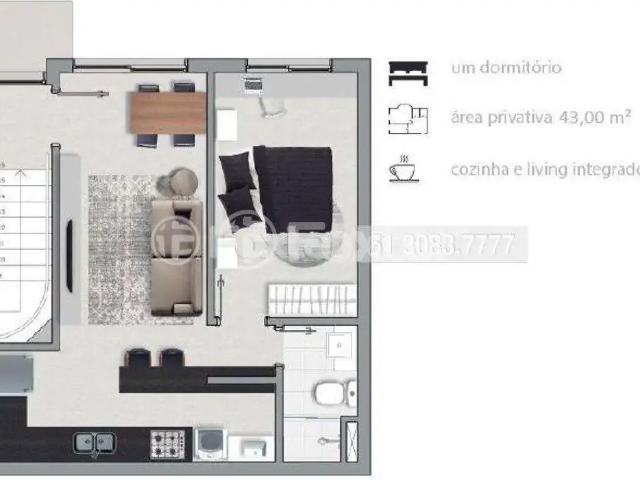 Apartamento para Venda em Porto Alegre/RS Jardim Itu Sabará 1 Quartos