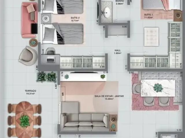 Apartamento para Venda em Praia Grande/SP Aviação 2 Quartos