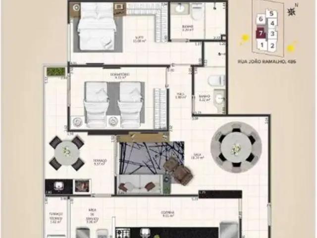 Apartamento para Venda em Praia Grande/SP Aviação 2 Quartos