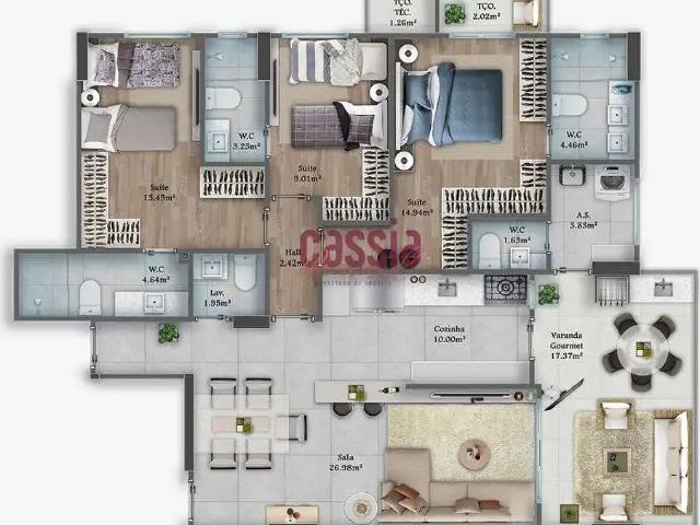 Apartamento para Venda em Praia Grande/SP Canto do Forte 2 Quartos
