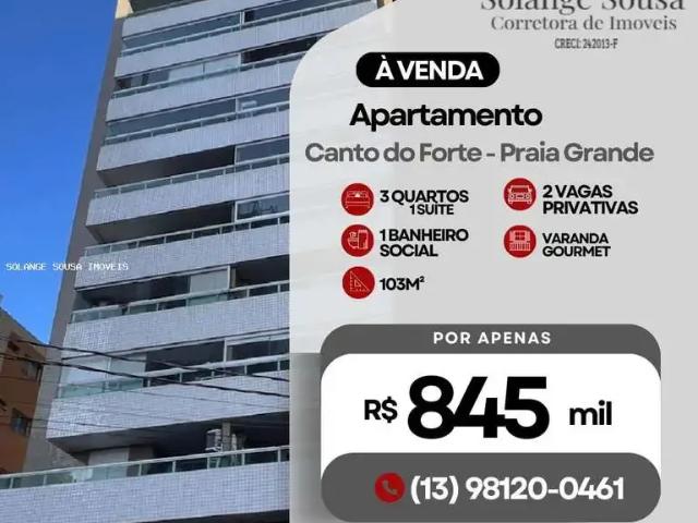 Apartamento para Venda em Praia Grande/SP Canto do Forte 3 Quartos