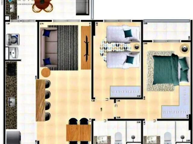 Apartamento para Venda em Praia Grande/SP Cidade Ocian 2 Quartos