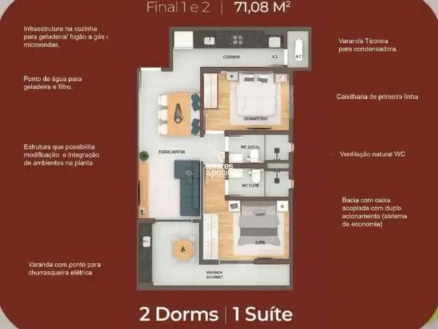Apartamento para Venda em Praia Grande/SP Guilhermina 2 Quartos