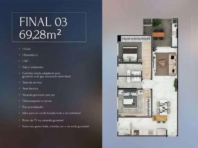 Apartamento para Venda em Praia Grande/SP Guilhermina 2 Quartos