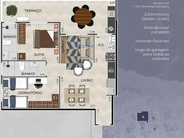 Apartamento para Venda em Praia Grande/SP Guilhermina 2 Quartos