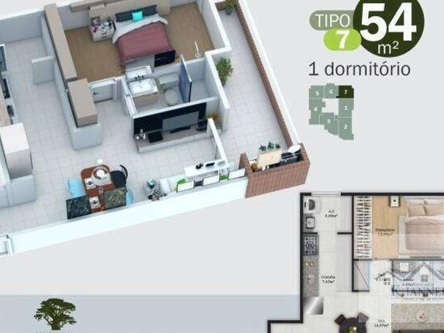 Apartamento para Venda em Praia Grande/SP Tupi 2 Quartos