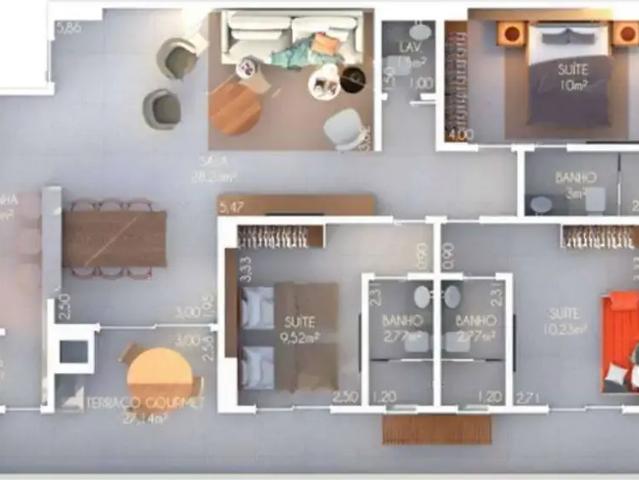 Apartamento para Venda em Praia Grande/SP Tupi 3 Quartos