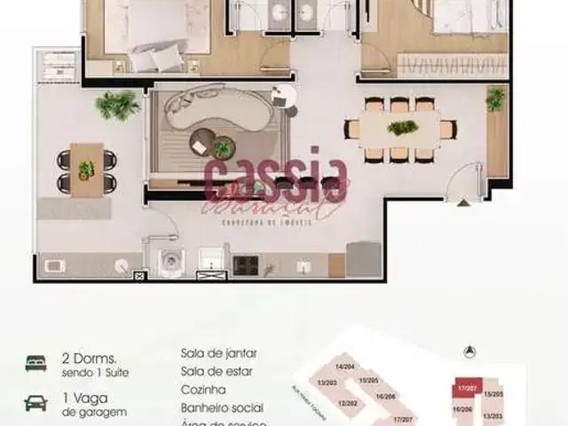 Apartamento para Venda em Praia Grande/SP Vila Caiçara 2 Quartos