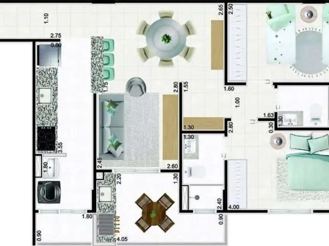 Apartamento para Venda em Praia Grande/SP Vila Caiçara 2 Quartos