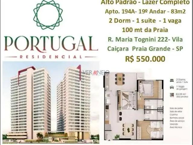 Apartamento para Venda em Praia Grande/SP Vila Caiçara 2 Quartos
