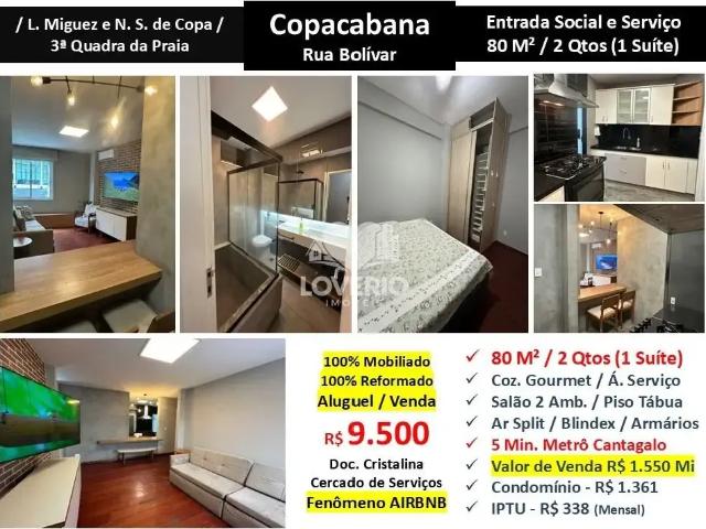 Apartamento para Venda em Rio de Janeiro/RJ Copacabana 2 Quartos