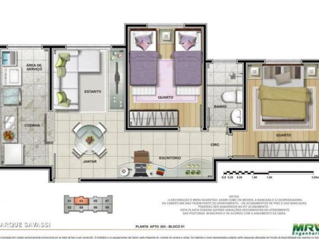 Apartamento para Venda em Suzano/SP 2 Dorm. 46 m2 Área Útil