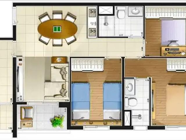 Apartamento para Venda em São Vicente/SP Centro 3 Quartos