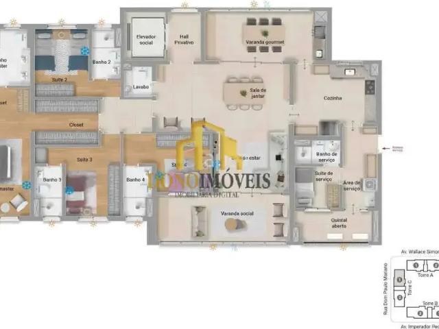 Apartamento para Venda em São Bernardo do Campo/SP Nova Petrópolis 4 Quartos